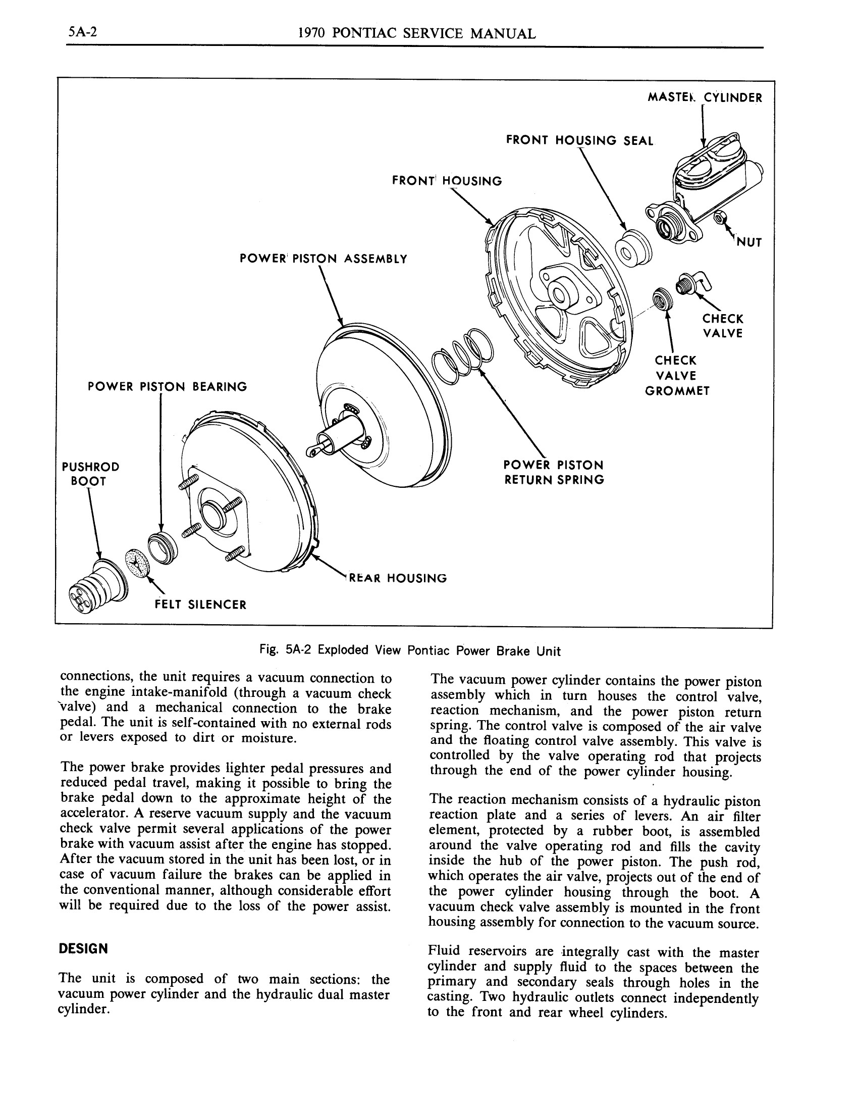 1970 Pontiac Chassis Service Manual - Delco Power Brakes Page 2 of 13